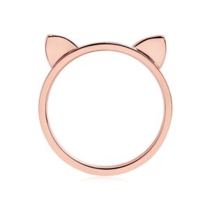 elbluvf 18k rose gold plated stainless-steel cat ears ring cat ring size 4-7 (7)