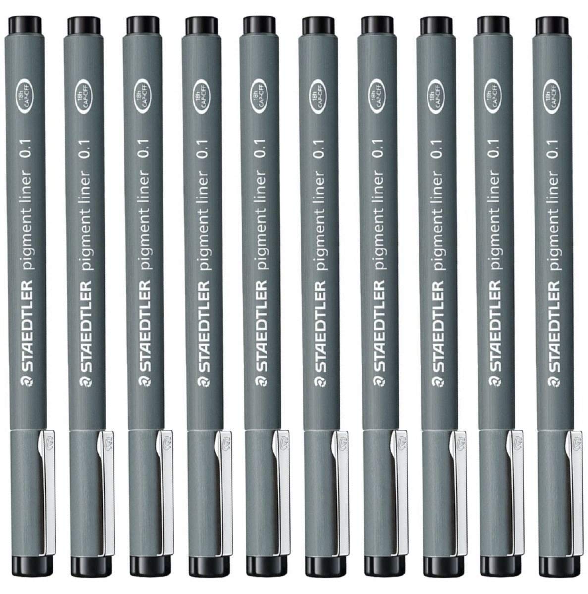 STAEDTLER Staedtler 0.1 Mm Pigment Liner Fineliner Sketching Drawing Drafting Pens Pack Of 10