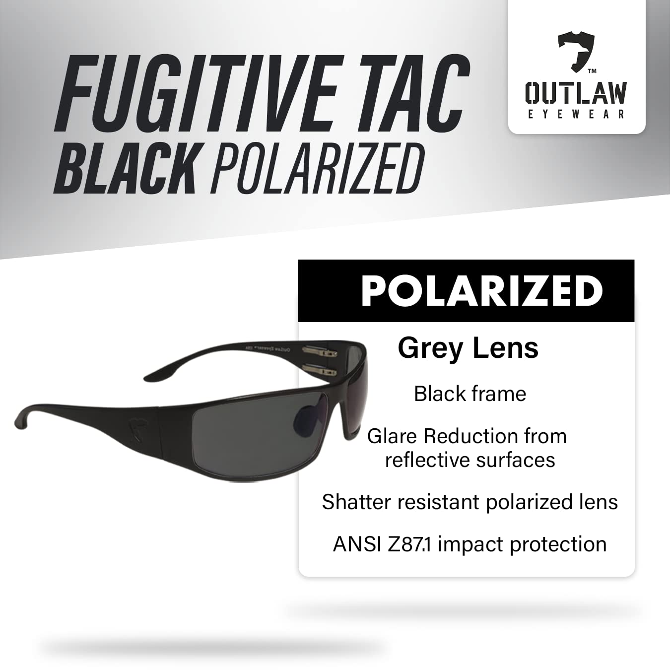 OutLaw Eyewear Polarized Tactical Sunglasses - Fugitive TAC Men Sunglasses