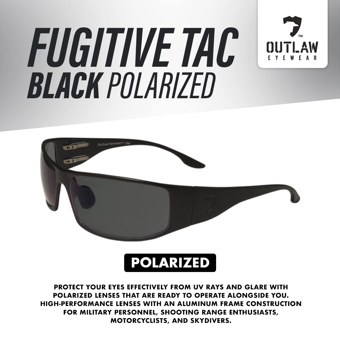 OutLaw Eyewear Polarized Tactical Sunglasses - Fugitive TAC Men Sunglasses