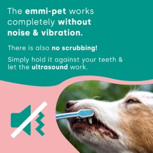 Emmi®-pet 2.0 electric toothbrush Oral & Skin Care Set for Pets. 100% Ultrasound cleans completely silently, no bristle movements and no vibration. for cleaner teeth, healthier gums, fresher breath.