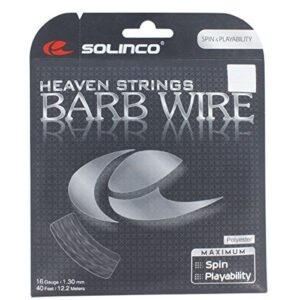 solinco barb wire 16g 1.30mm tennis string (black)