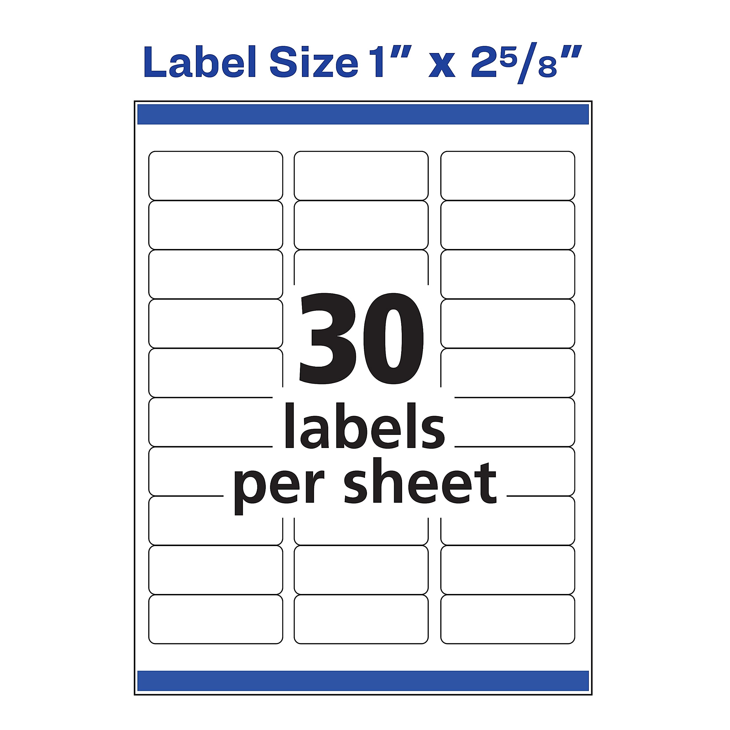 Avery Easy Peel Laser Labels, 1" X 2-5/8", White, 3000 Labels/Box (5160)