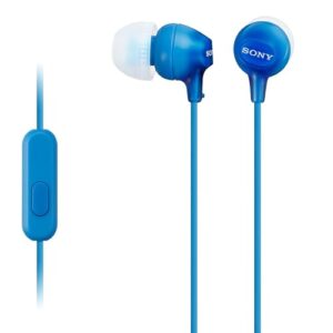 sony mdrex15ap in-ear earbud headphones with mic, blue