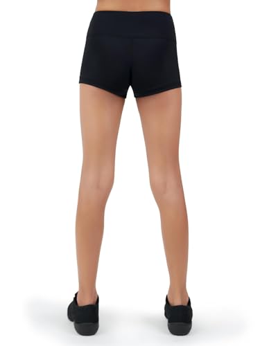 Capezio girls Team Basic Gusset athletic shorts, Black, 10 12 US