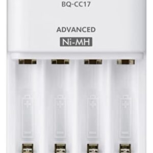 Eneloop Panasonic BQ-CC17SBA Advanced Individual Battery Charger with 4 LED Charge Indicator Lights, White