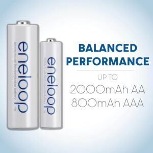 Eneloop Panasonic BK-4MCCA4BA AAA 2100 Cycle Ni-MH Pre-Charged Rechargeable Batteries, 4-Battery Pack