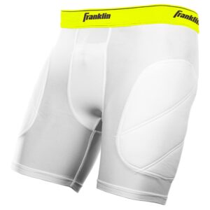 franklin sports boys' standard sliding shorts youth, white/optic, small