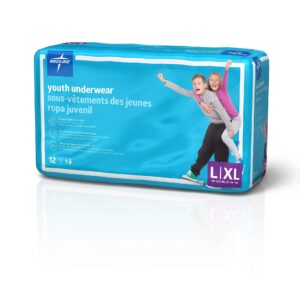 Medline Drytime Disposable Protective Youth Underwear, Large/XL, 12 Count (Pack of 4)