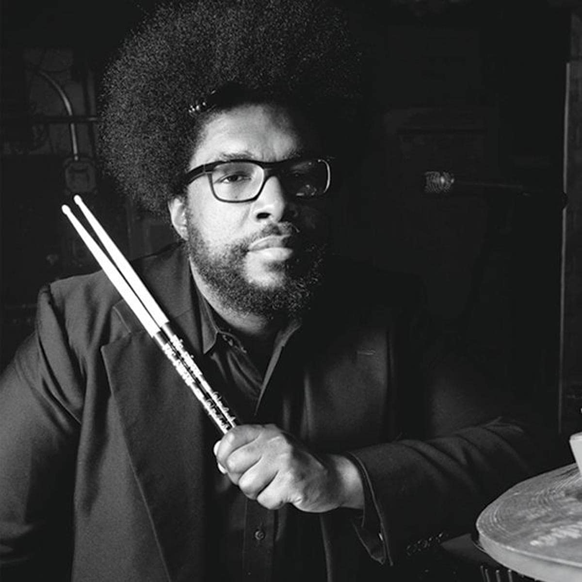 Signature Series Amir "Questlove" Thompson Hickory Wood Tip Drumsticks Black VicGrip