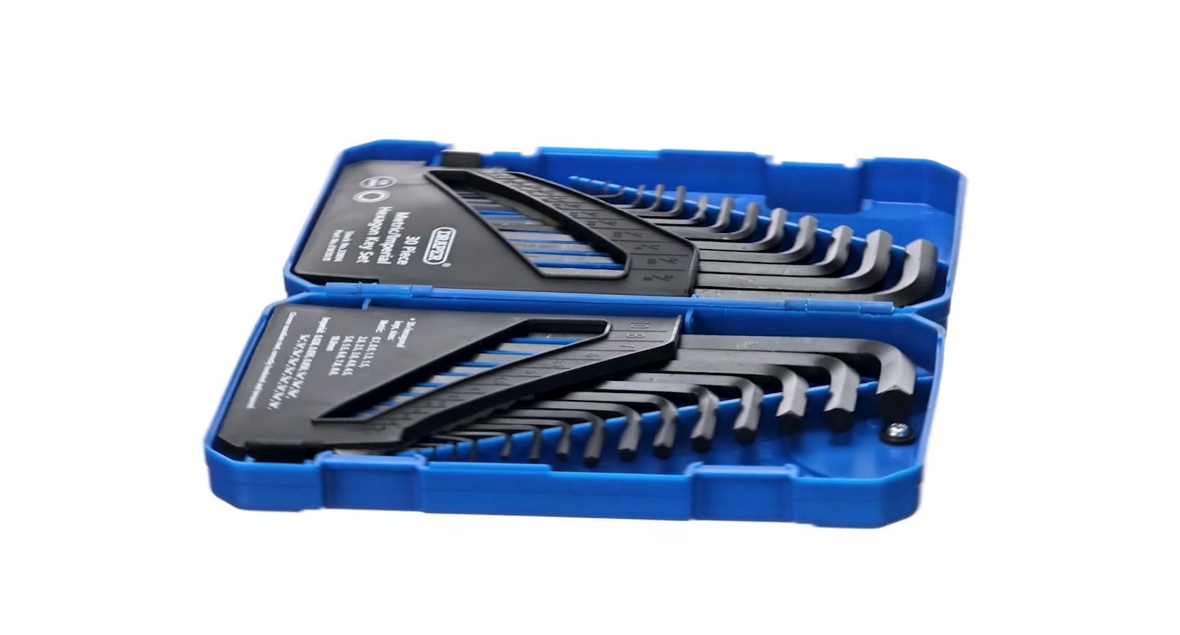 Draper 30 Piece Hexagon Allen Key Set - Metric/AF Combined Long Pattern with Case 33894