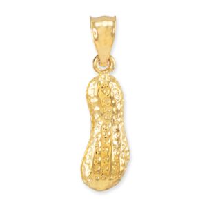 trendy necklaces 14k yellow gold peanut charm pendant