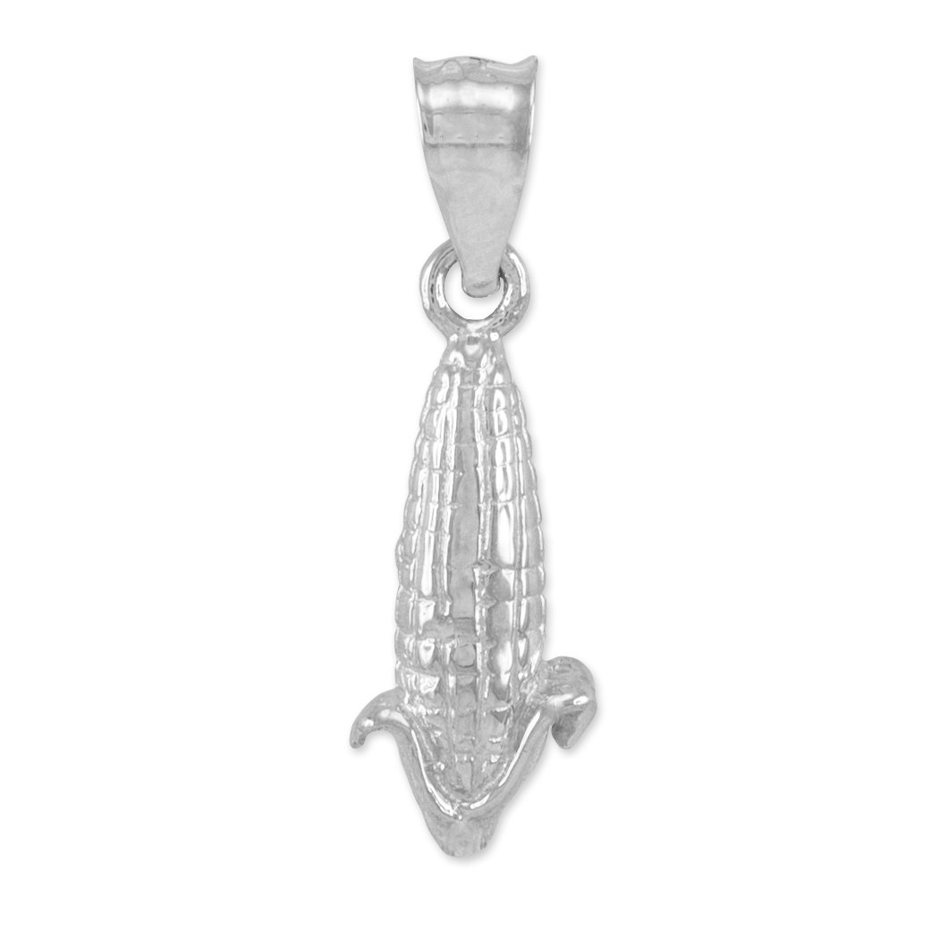 925 Sterling Silver Corn on a Cob Charm Pendant