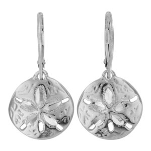 hawaiian silver jewelry sand dollar beach earrings – premium sterling silver dangle earrings – beautiful beach earrings for women – comfortable and lightweight – reliable closure