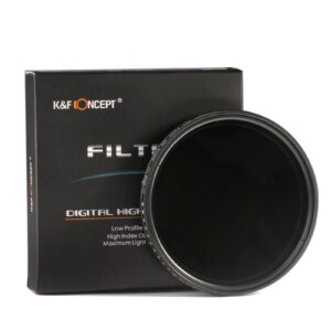 k&f concept 43mm slim fader variable nd2-nd400 neutral density adjustable nd nd2 nd4 nd8 nd16 to nd400 lens filter kit + microfiber cleaning cloth for dslr cameras