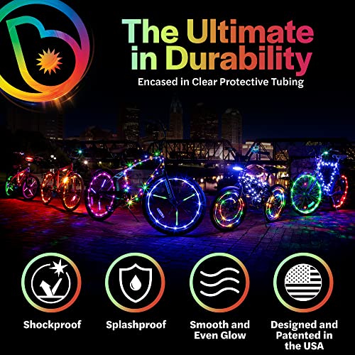 Brightz WheelBrightz 2-Pack Bike Wheel Lights, Blue - LED Bike Lights for Tires - Bike Lighting Parts & Accessories - Outdoor Summer Fun for Boys and Girls