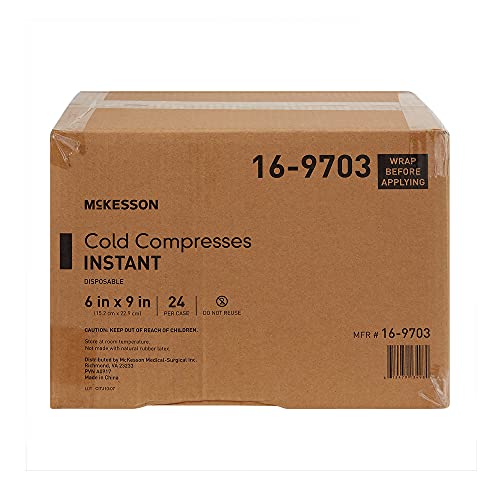 McKesson Cold Compress, Instant Cold Pack, Disposable, 6 in x 9 in, 1 Count, 24 Packs, 24 Total