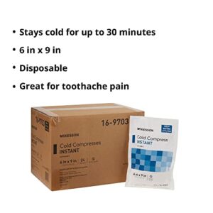 McKesson Cold Compress, Instant Cold Pack, Disposable, 6 in x 9 in, 1 Count, 24 Packs, 24 Total