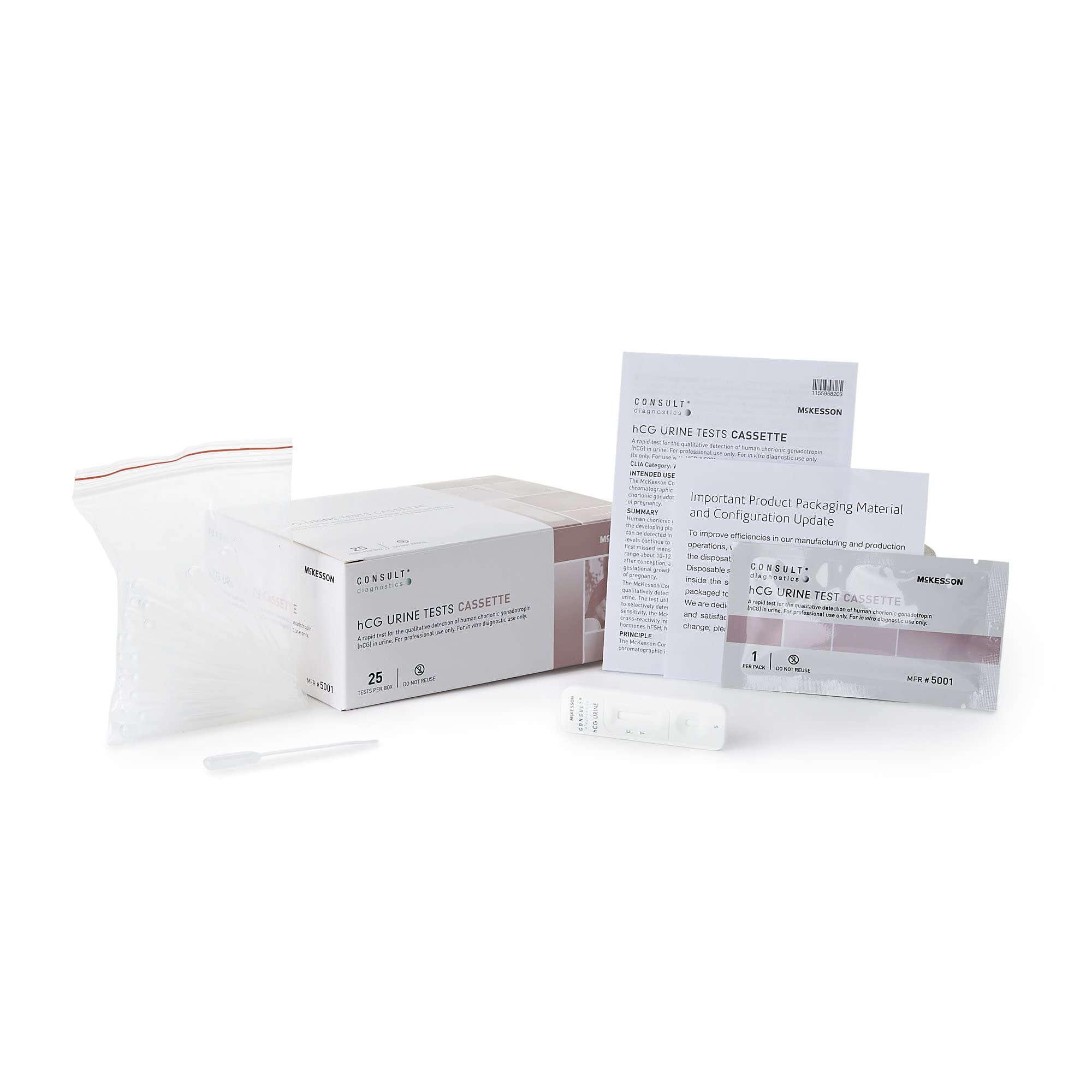 Rapid Diagnostic Test Kit CONSULT hCG Pregnancy Test Urine Sample CLIA Waived 25 Tests