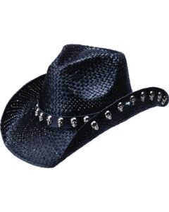 peter grimm ltd unisex gotham straw cowboy hat black one size