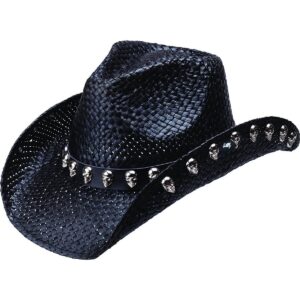 Peter Grimm Ltd Unisex Gotham Straw Cowboy Hat Black One Size