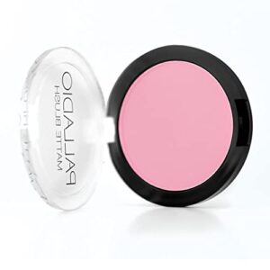 Palladio Matte Blush, Brushes onto Cheeks Smoothly, Soft Matte Look and Even Finish, Flawless Velvety Coverage, Effortless Blending Makeup, Flatters the Face, Convenient Compact, Berry Pink