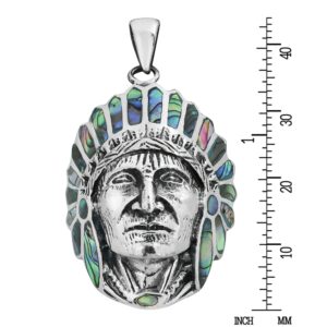 AeraVida .925 Sterling Silver Abalone Shell Native American Style Pendant