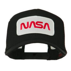 e4hats.com nasa logo embroidered patched mesh back cap - black osfm