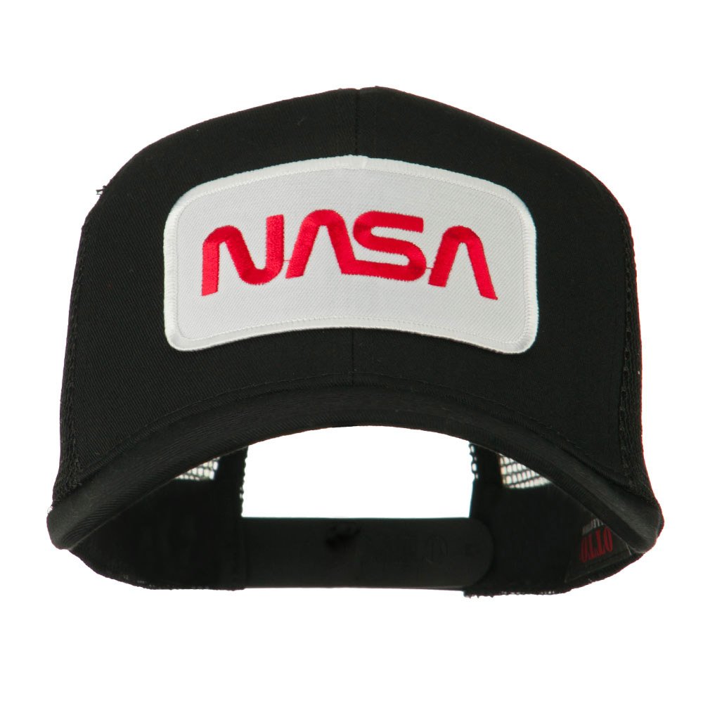 e4Hats.com NASA Logo Embroidered Patched Mesh Back Cap - Black OSFM