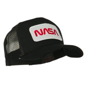 e4Hats.com NASA Logo Embroidered Patched Mesh Back Cap - Black OSFM