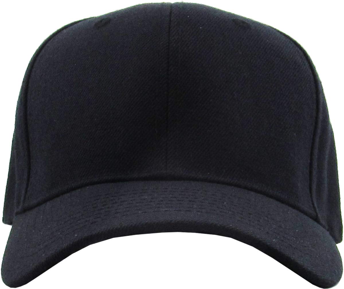 KBY-Fitted BLK (7 5/8) Plain Blank Curved Brim Fitted Baseball Cap Hat Unisex