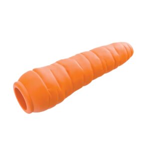 outward hound foodies carrot treat-dispensing dog chew toy, orange