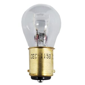 CEC Industries #1158 Bulbs, 6.4/7 V, 16.57/5.25 W, BA15d Base, S-8 shape (Box of 10)