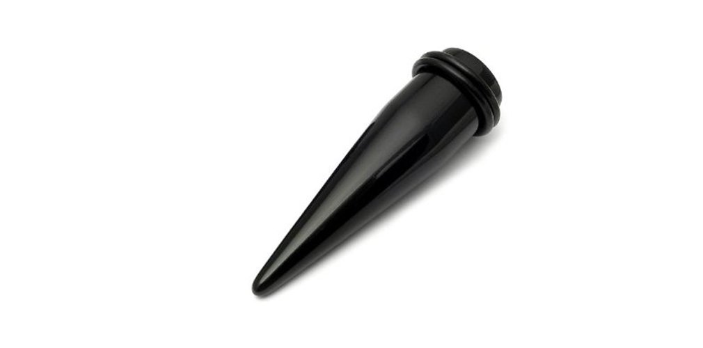 Urban Body Jewelry One Acrylic Taper: (17mm) Black (Sold Individually. Order Two for a Pair)