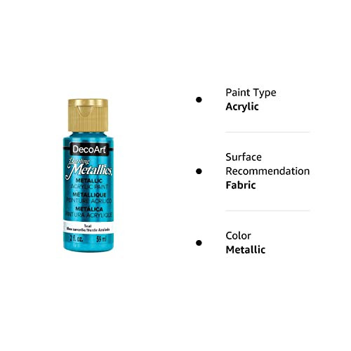 Deco Art Dazzling Metallics Paint, 2-Ounce, Teal