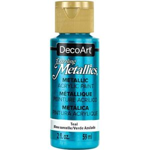 deco art dazzling metallics paint, 2-ounce, teal