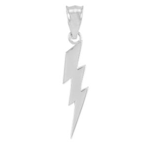 high polish 925 sterling silver lightning bolt charm pendant only