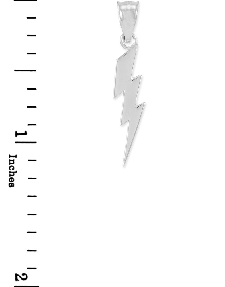 High Polish 925 Sterling Silver Lightning Bolt Charm Pendant Only