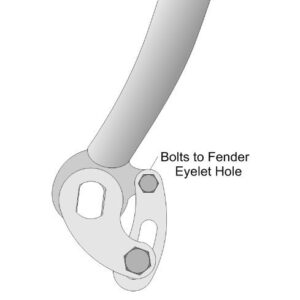 Grin Technologies FRONT Torque Arm for Mounting on Forks with Fender Eyelets. Thick 1/4" Stainless Plate