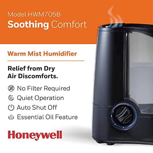 Honeywell HWM-705B HWM705B Filter Free Warm Moisture Humidifier, Black