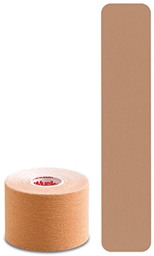 MUELLER Sports Medicine Kinesiology Tape Pre-Cut Strips, Beige, 20 Strips (2" x 9.75" each)