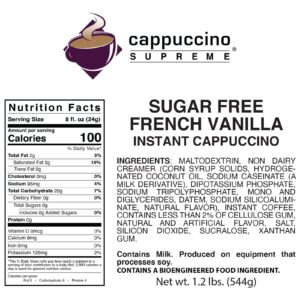 Cappuccino Supreme 1.2 lb bag Sugar Free French Vanilla Instant Cappuccino Mix