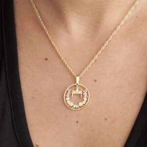 The Difference World Coin Jewelry Hungary Pendant & Necklace, Crown of Saint Stevens Necklace