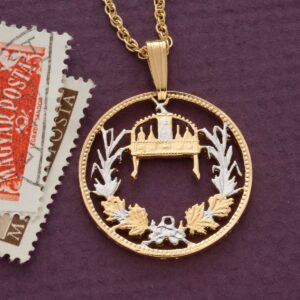 The Difference World Coin Jewelry Hungary Pendant & Necklace, Crown of Saint Stevens Necklace