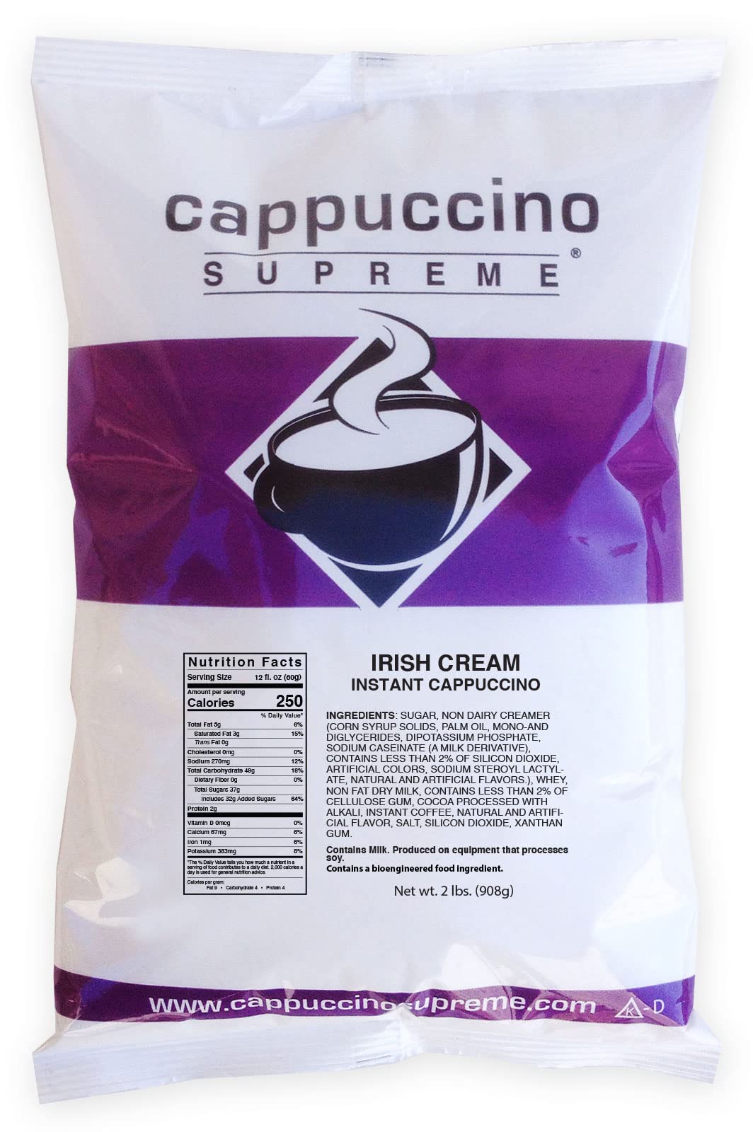 Cappuccino Supreme 2 lb bag Irish Cream Instant Cappuccino Mix