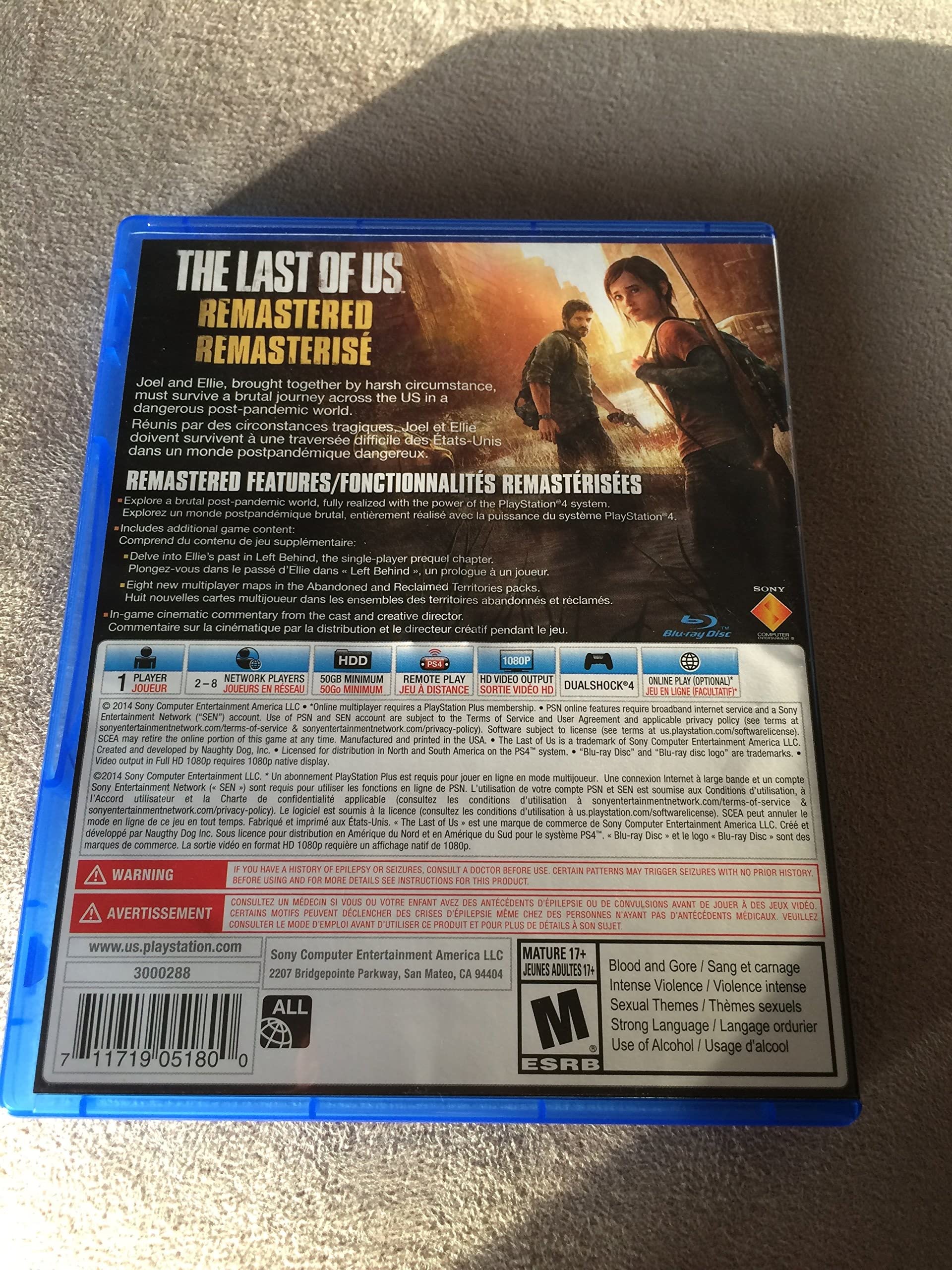 PS4 THE LAST OF US REMASTERED (US) [video game]