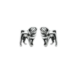 boma jewelry sterling silver pug dog stud earrings