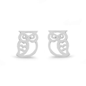 boma jewelry sterling silver owl stud earrings