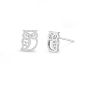 Boma Jewelry Sterling Silver Owl Stud Earrings