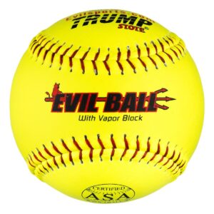 1 dozen evil ball asa 12" softballs - 44cor/.375 compression (mp-evil-asa-y-2) hot technology